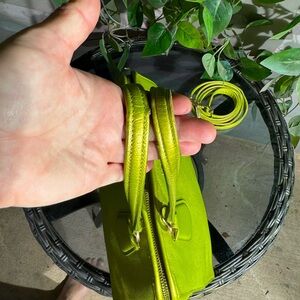 Coach | Bags | Iridescent Neon Green Leather Medium Coach Purse | Poshmark